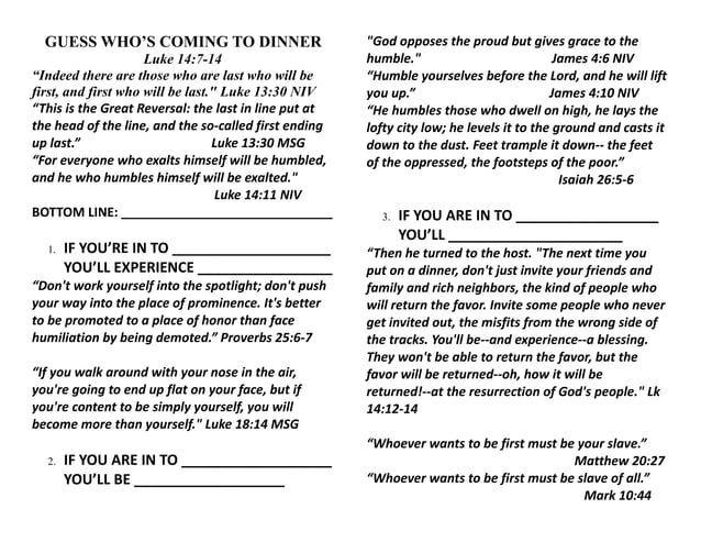 Guess whos coming to dinner handout 1 | PDF | Christianity | Religion ...