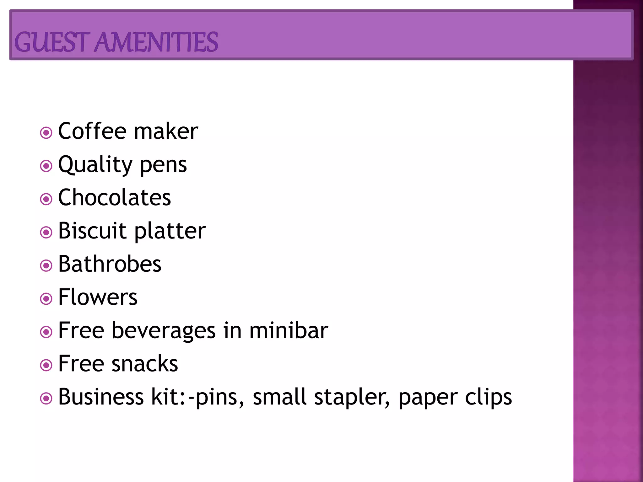 Guest amenities&supply | PPTX