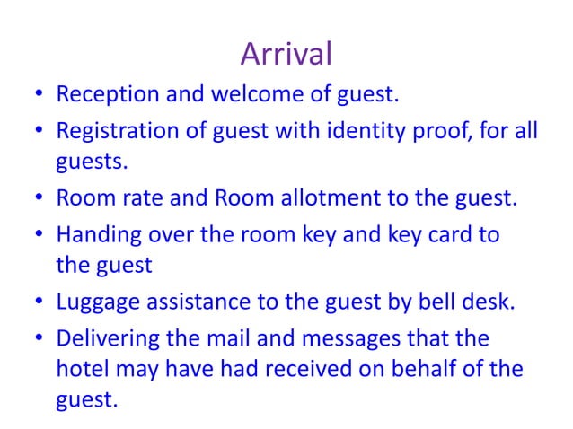 Guest cycle in a hotel | PPTX