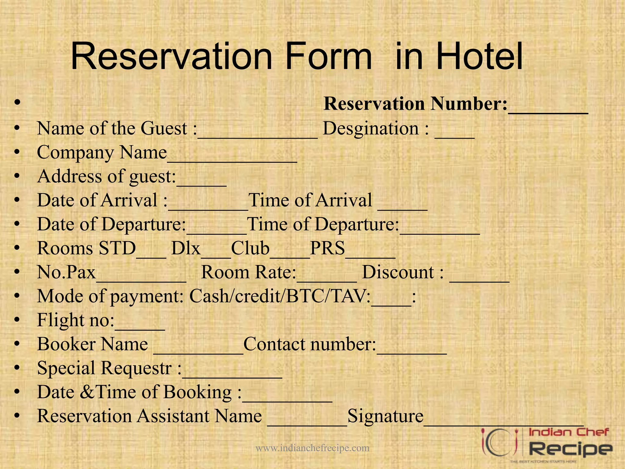 GUEST CYCLE AND RESERVATION IN HOTEL | PPTX