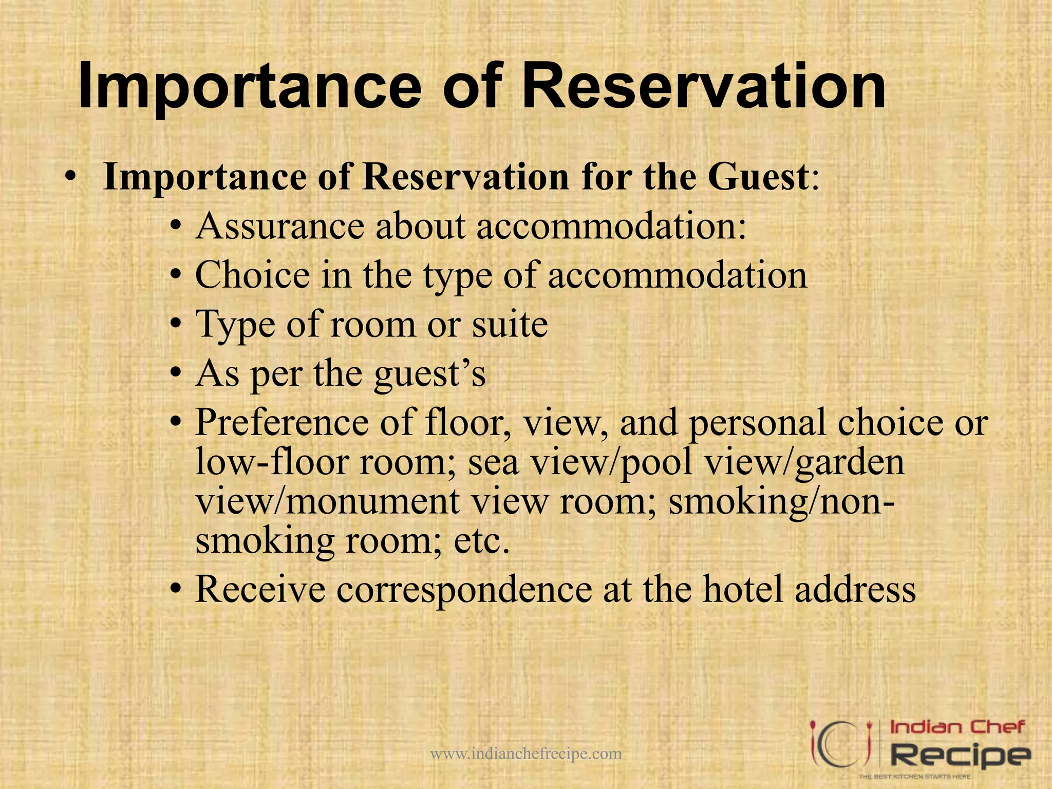 GUEST CYCLE AND RESERVATION IN HOTEL | PPTX