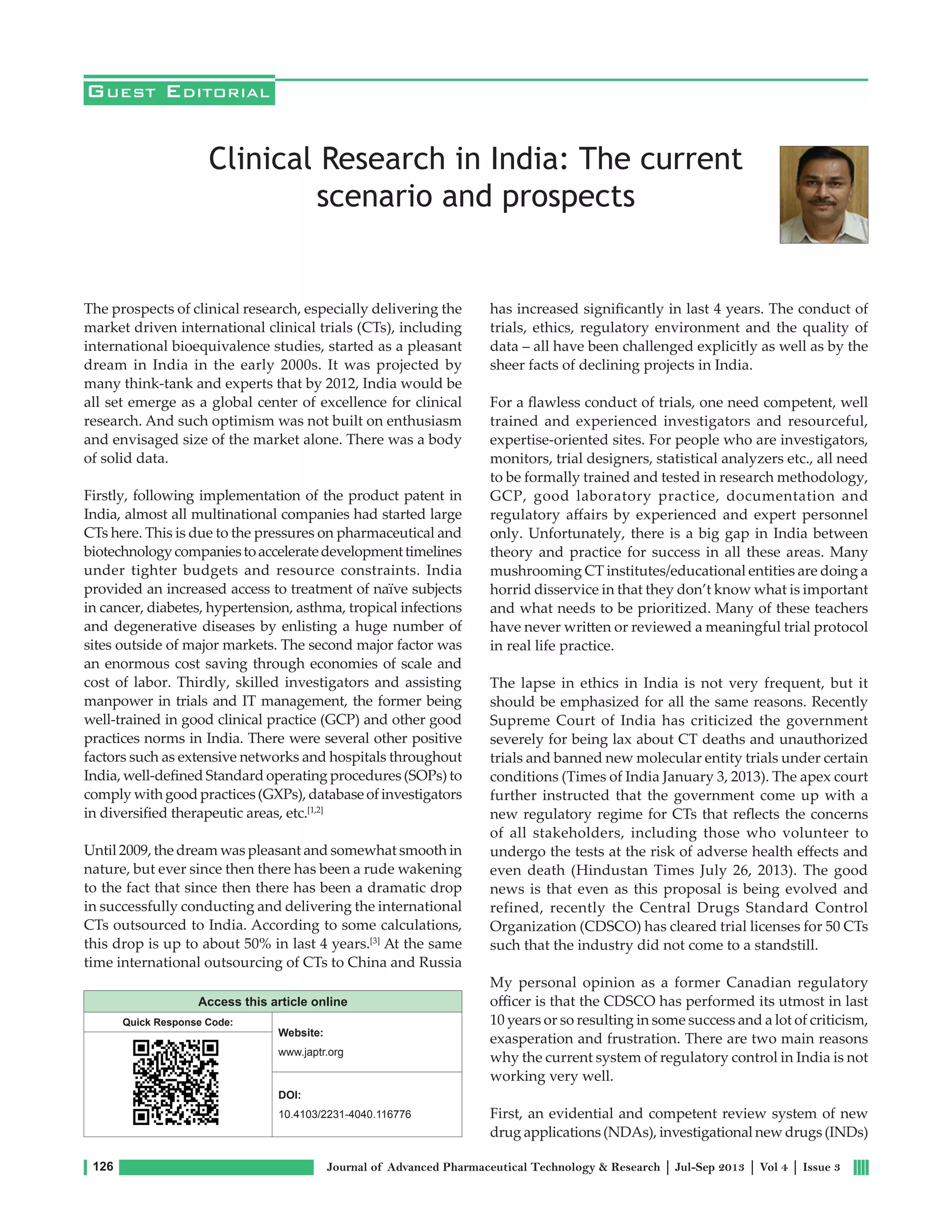 Guest editorial J Adv PharmTechRes | PDF