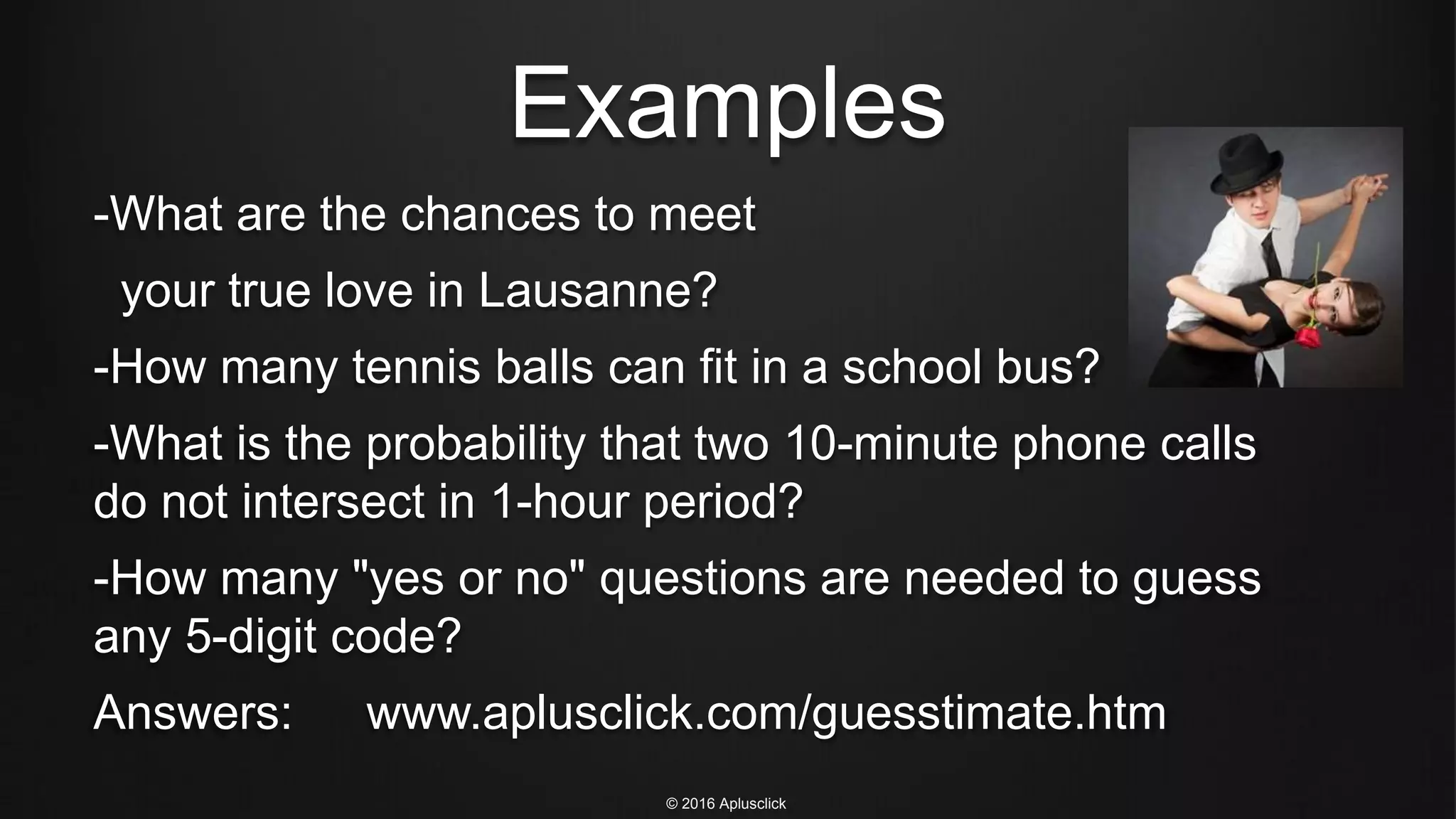 Guesstimate Methods and Examples | PPTX