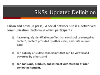 Social Network Sites: An Overview | PPT