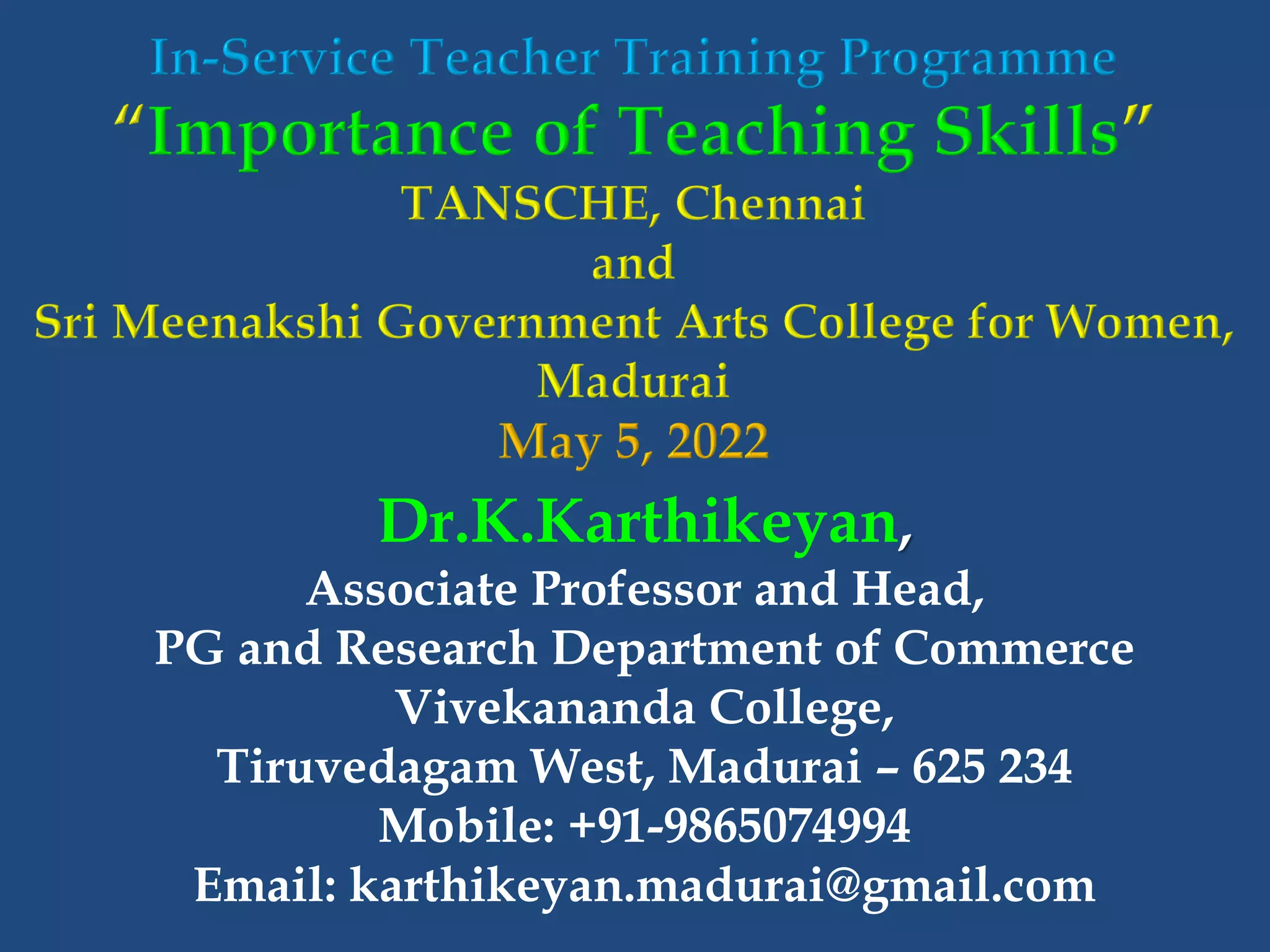 Importance of Teaching Skills | PPT