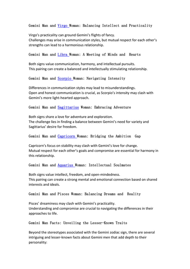 Unlocking the Enigma: Exploring the Intriguing Traits of the Gemini Man | PDF