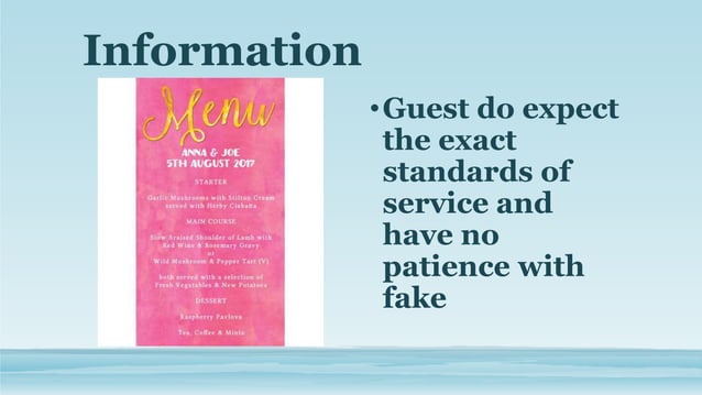 Guest profile | PPTX | Food & Drink