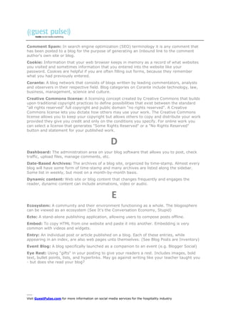 Guest Pulse Dictionary Of Social Media Terms | PDF | Internet for ...