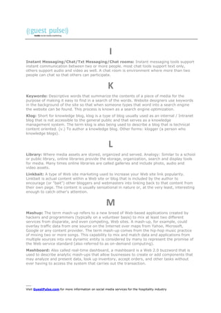 Guest Pulse Dictionary Of Social Media Terms | PDF | Internet for ...