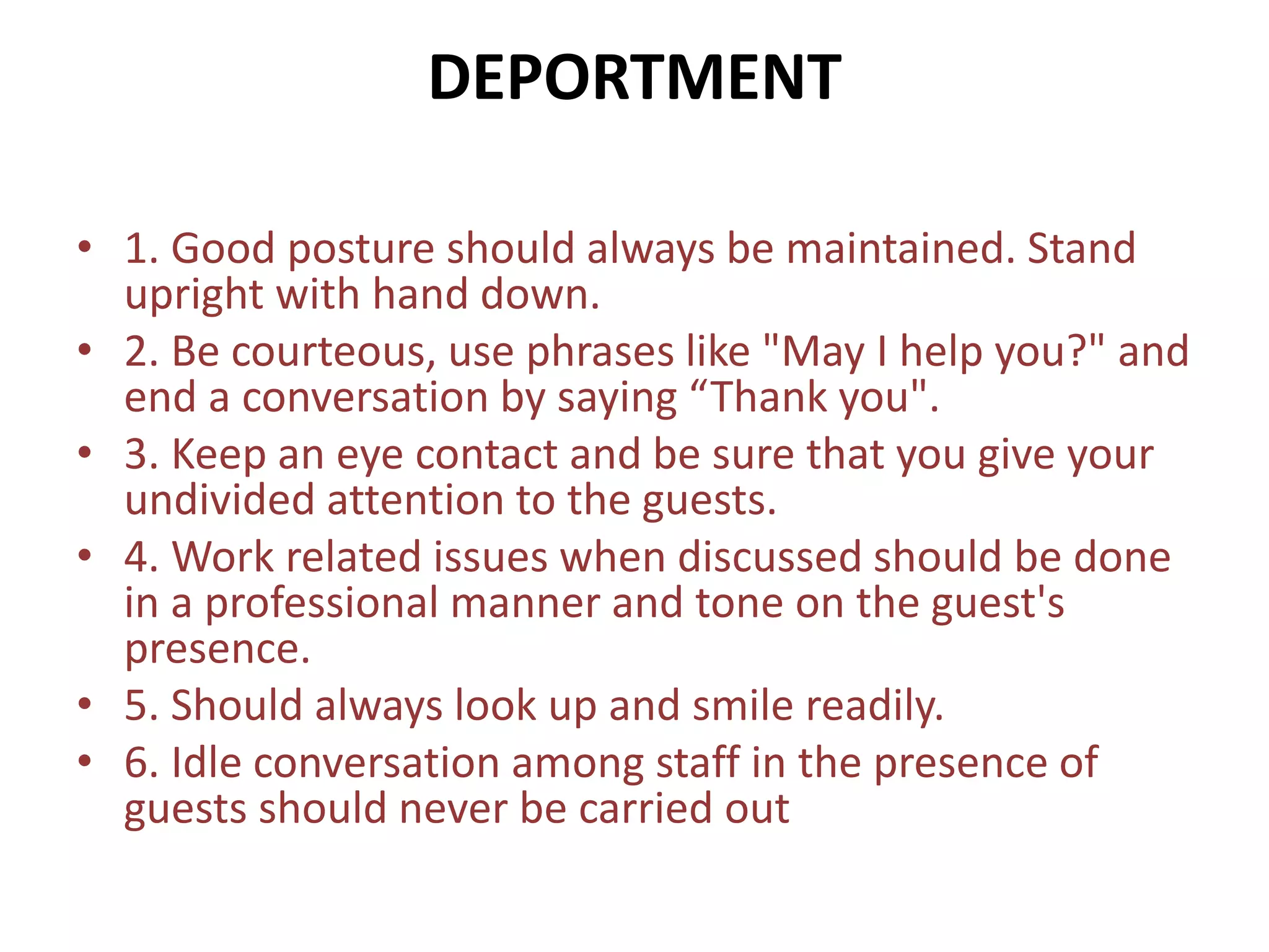 Guest relations executive ppt | PPTX