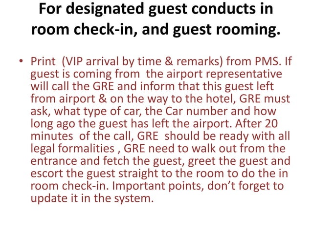 Guest relations executive ppt | PPTX
