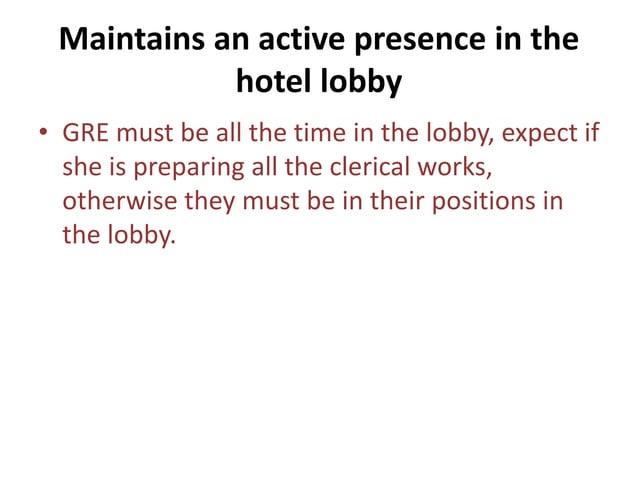 Guest relations executive ppt | PPTX