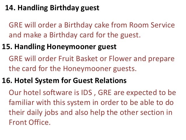 Guest relations executive ppt