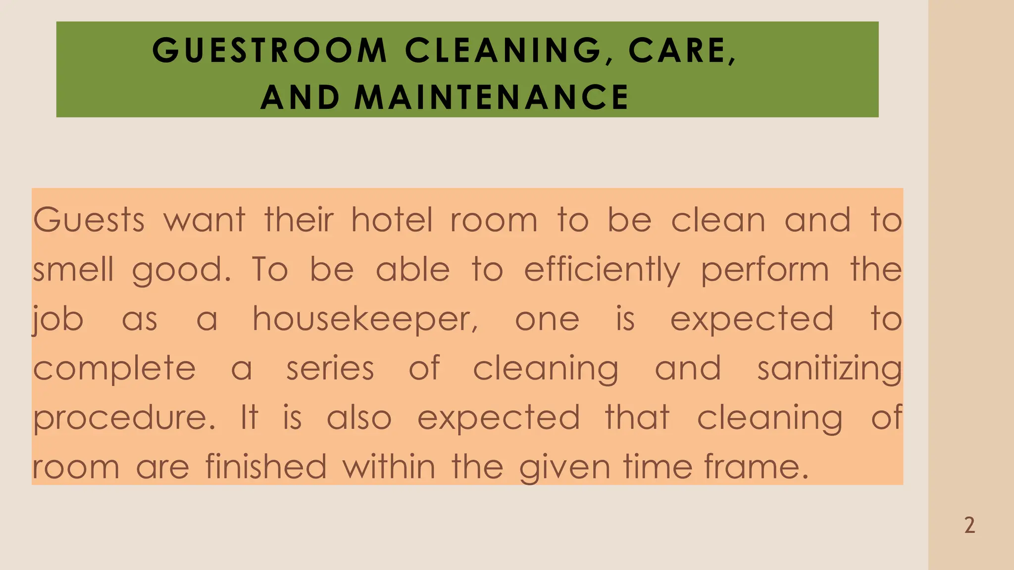 GUESTROOM CLEANING.pptx HOUSEKEEPING GUEST | PPTX