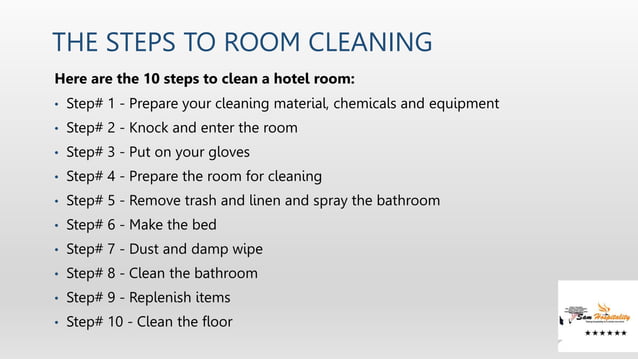 Guest room cleaning procedure.pptx | Bath and Shower | Personal Care