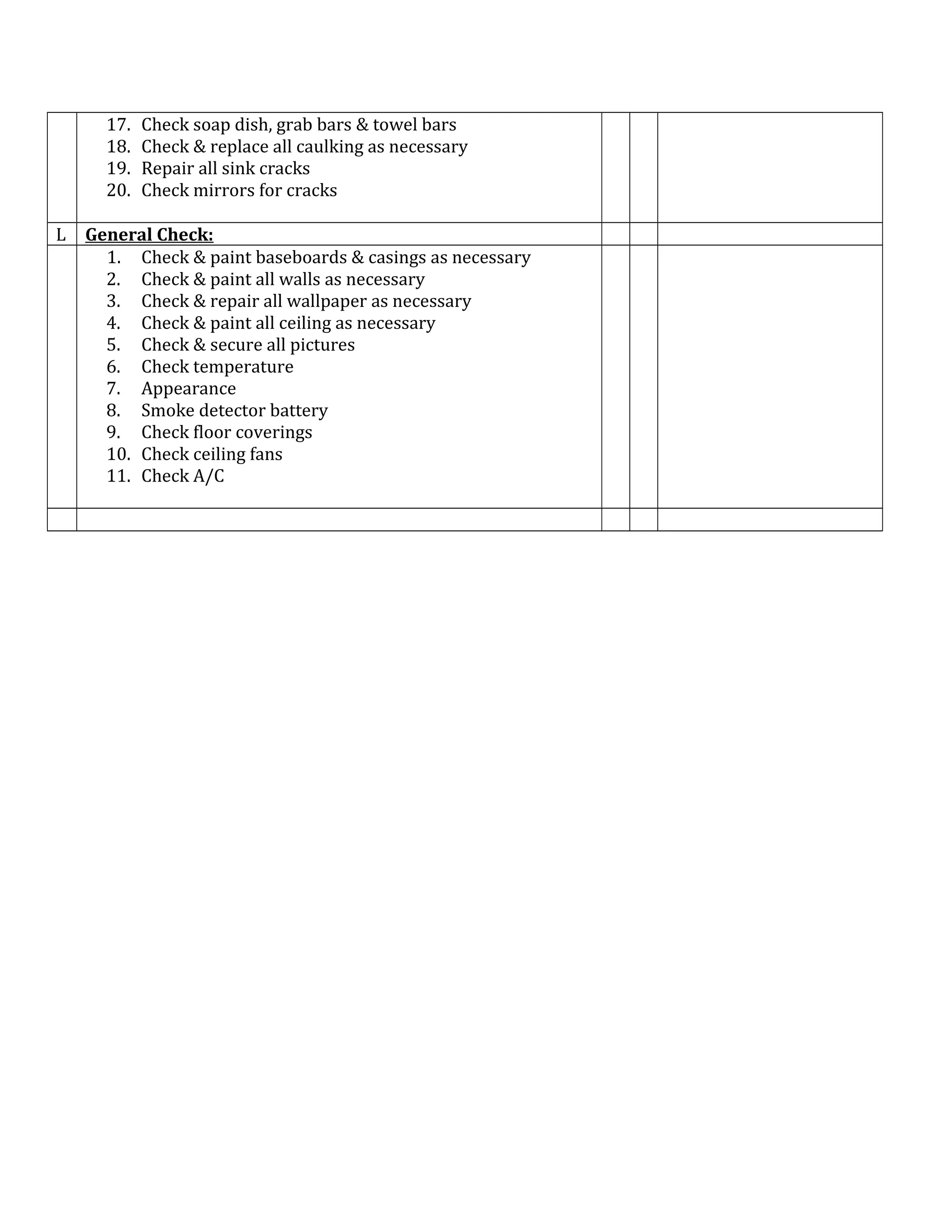 Guest room preventative maintenance checklist | DOC