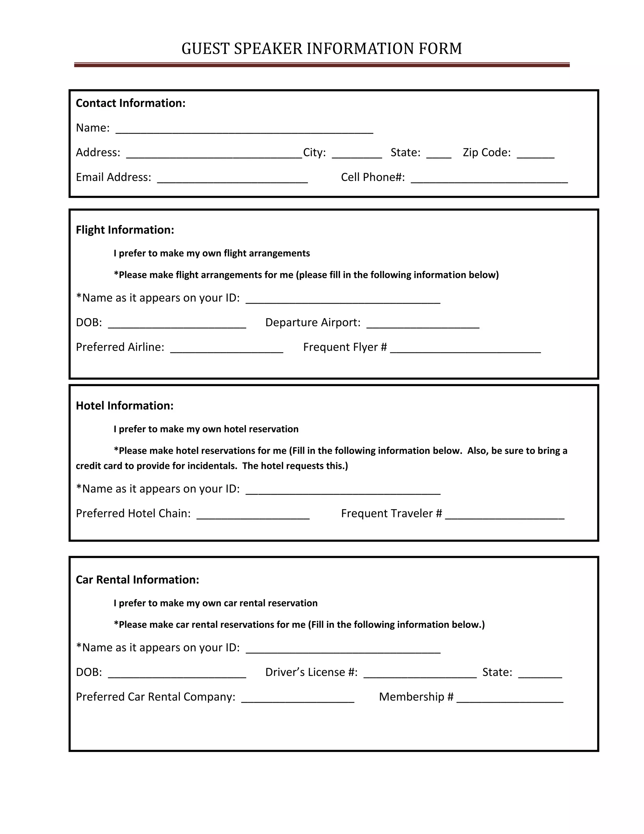 Guest speaker information form | DOCX