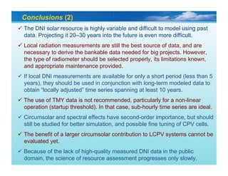 2nd CSP Training series : solar resource assessment (2/2) | PPT