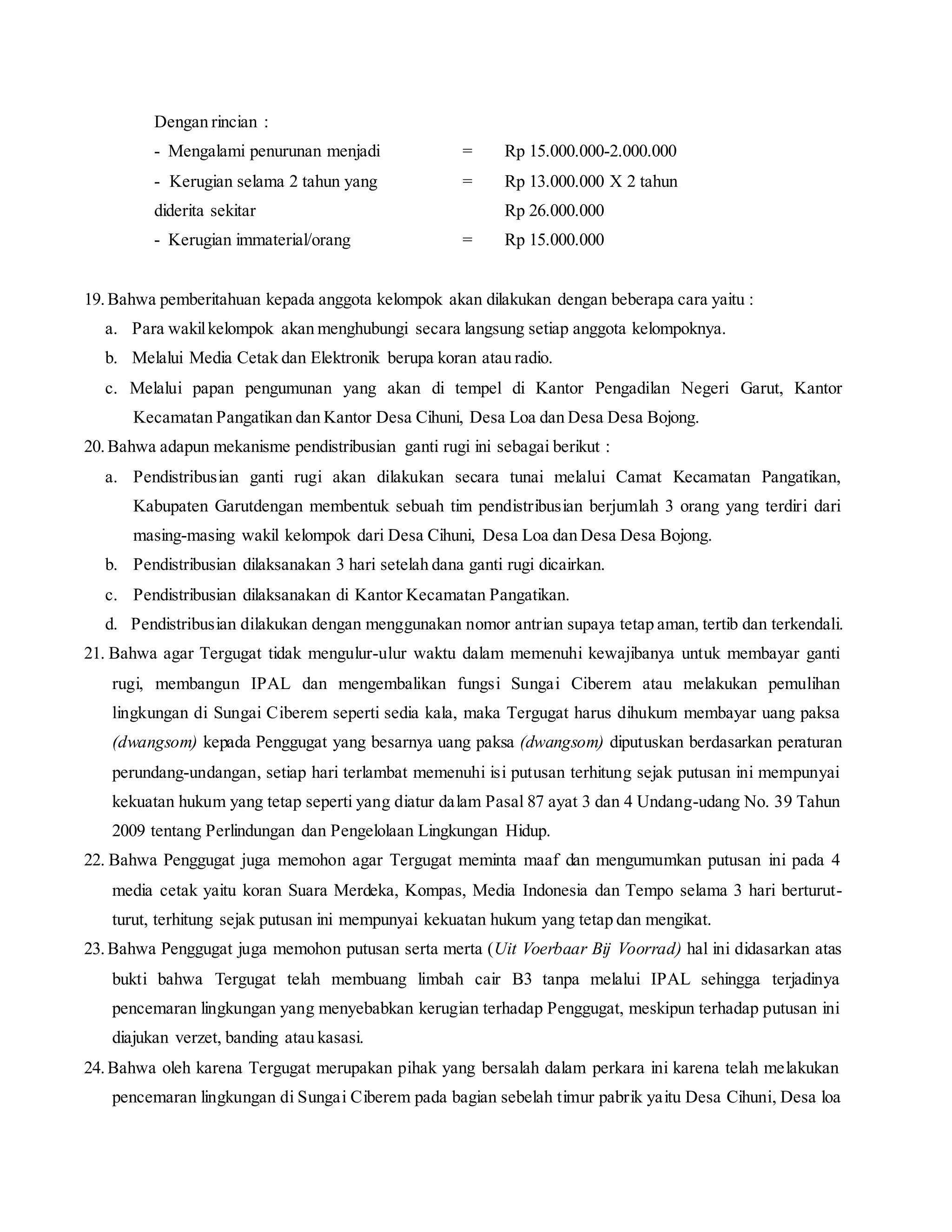 Gugatan linkungan (class action) | DOCX