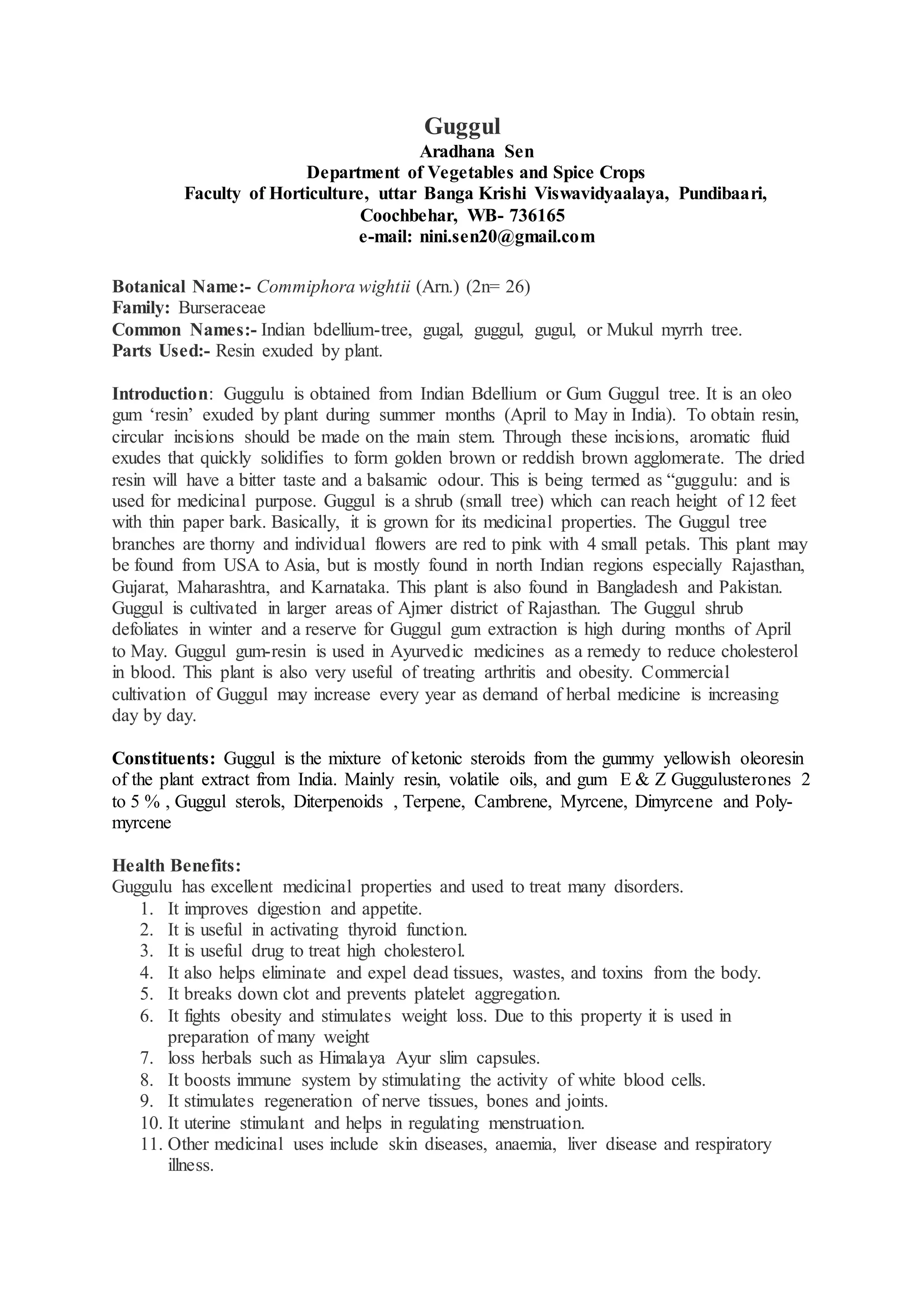 Guggul | DOCX
