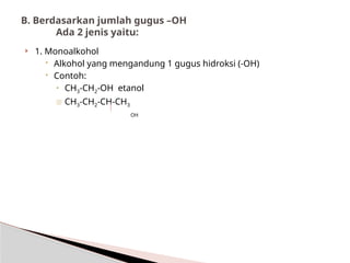Gugus Fungsi dan Alkohol - materi kelas 12 | PPTX