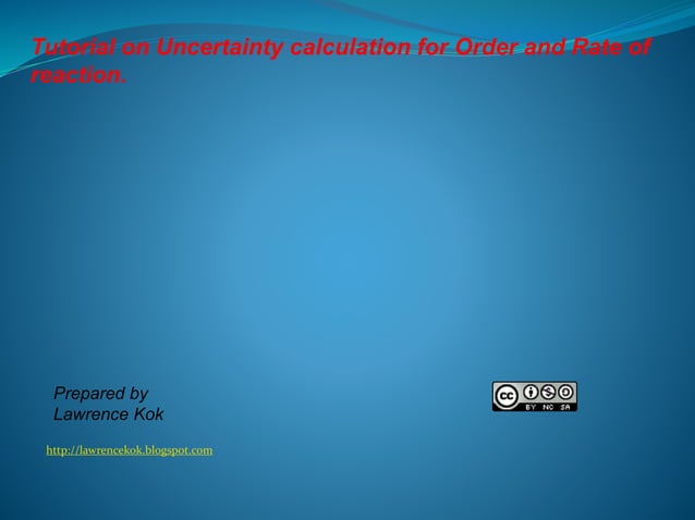 IB Chemistry on Uncertainty calculation for Order and Rate of reaction ...