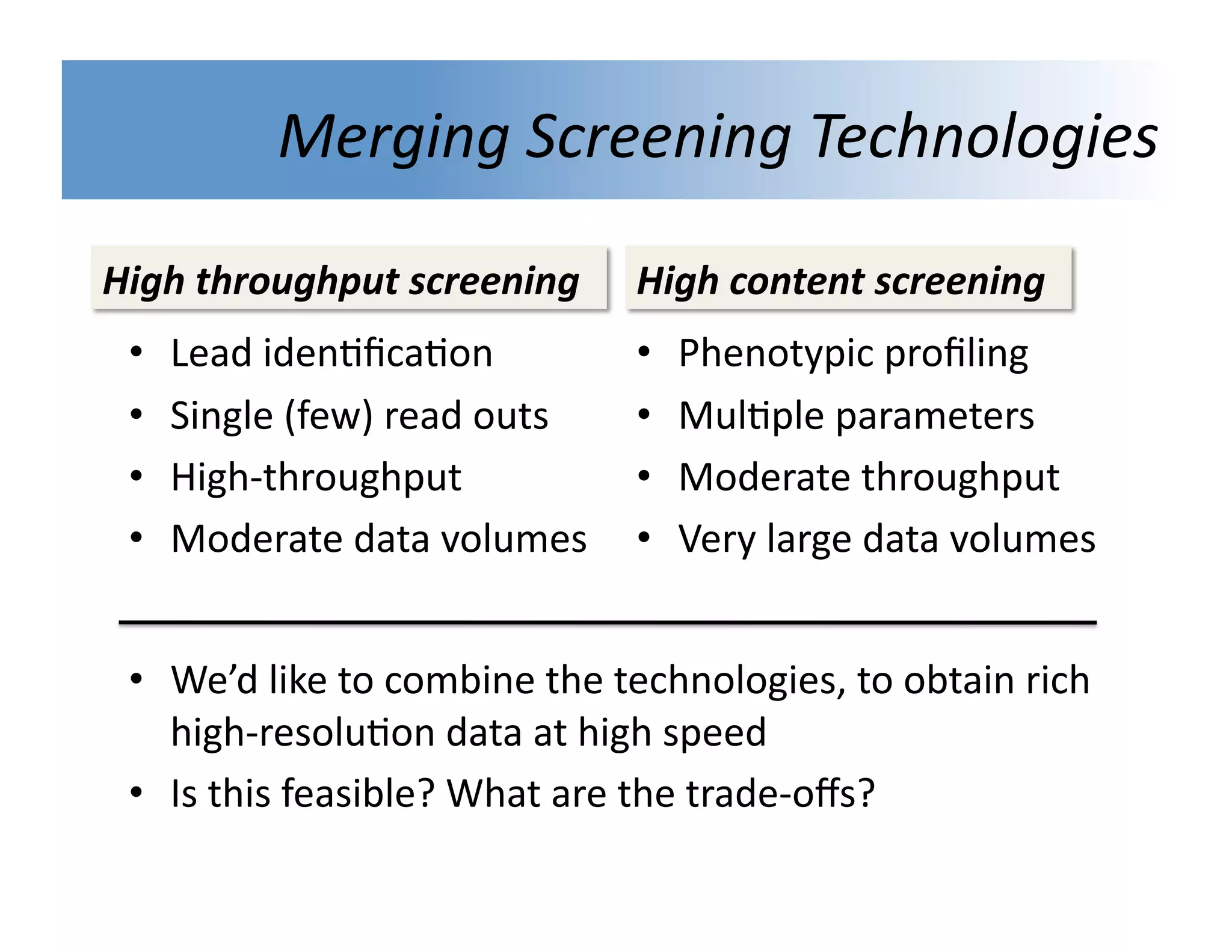 High Throughput, High Content Screening - Automating the Pipeline | PDF