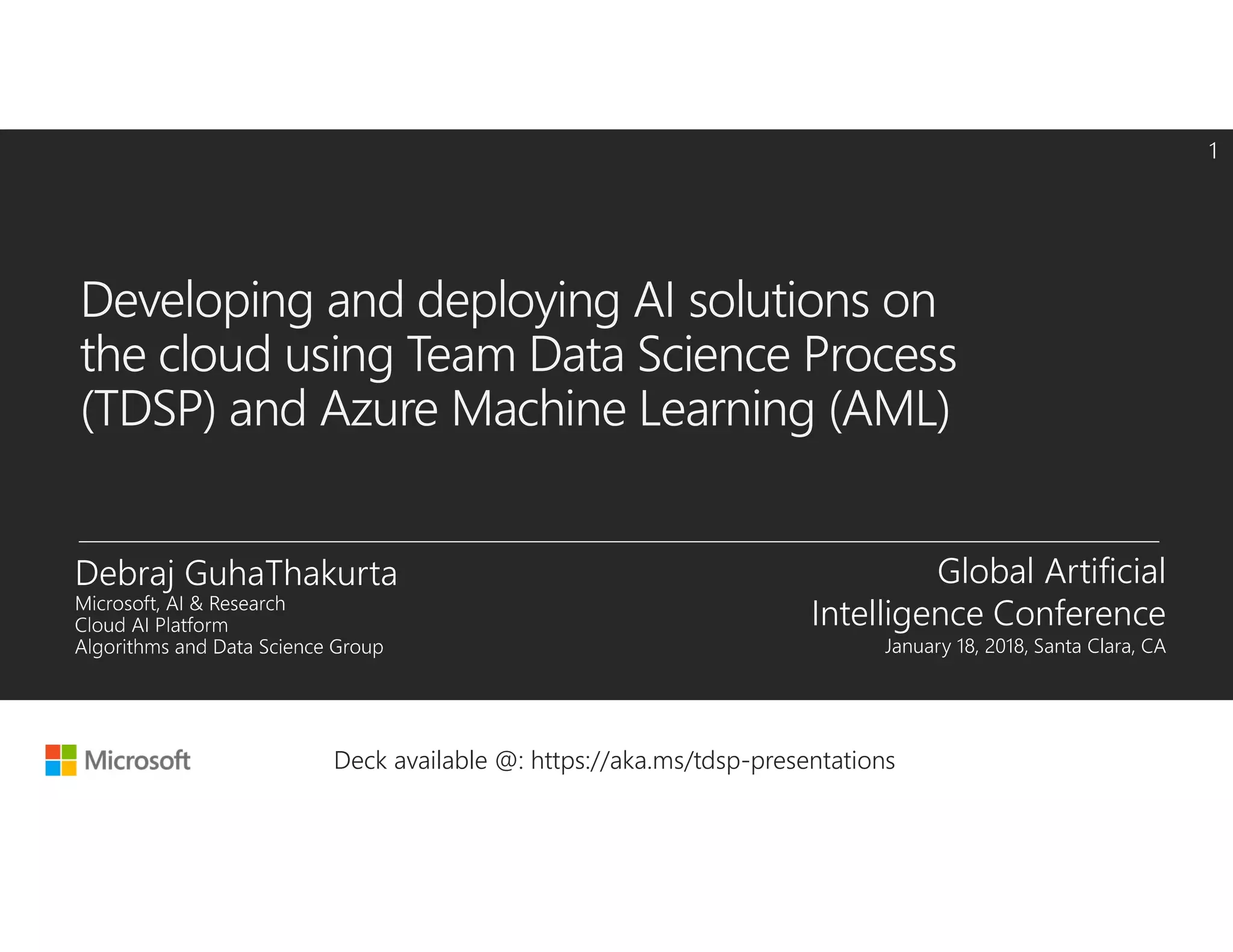 Developing and deploying AI solutions on the cloud using Team Data ...