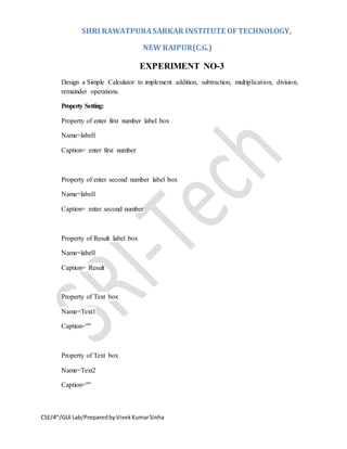 Graphics User Interface Lab Manual | DOCX