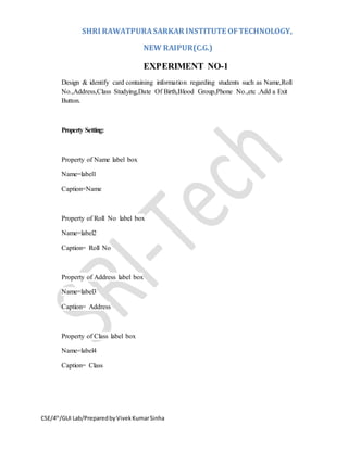 Graphics User Interface Lab Manual | DOCX