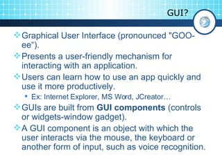 GUI Programming In Java | PPT