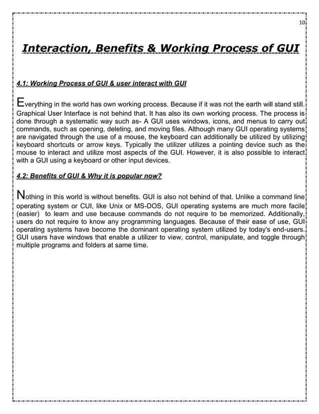 Graphical User Interface or GUI | PDF