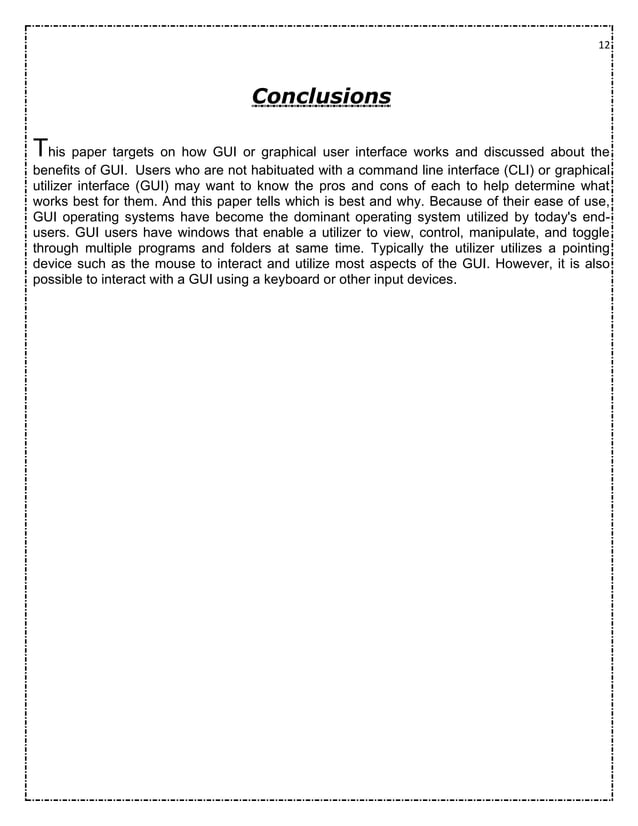 Graphical User Interface or GUI | PDF