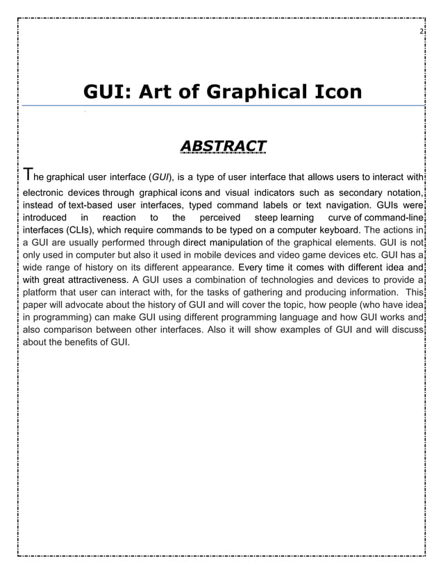 Graphical User Interface or GUI | PDF