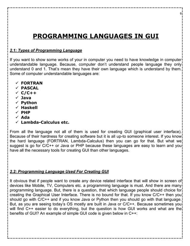 Graphical User Interface or GUI | PDF