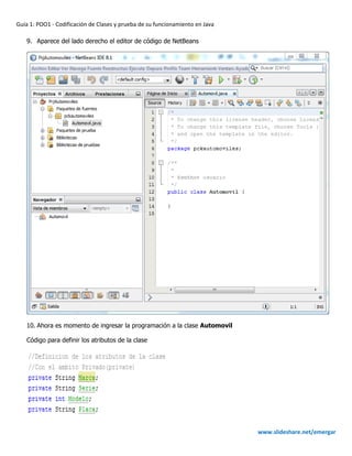 Codificacion de clases en java con NetBeans | PDF