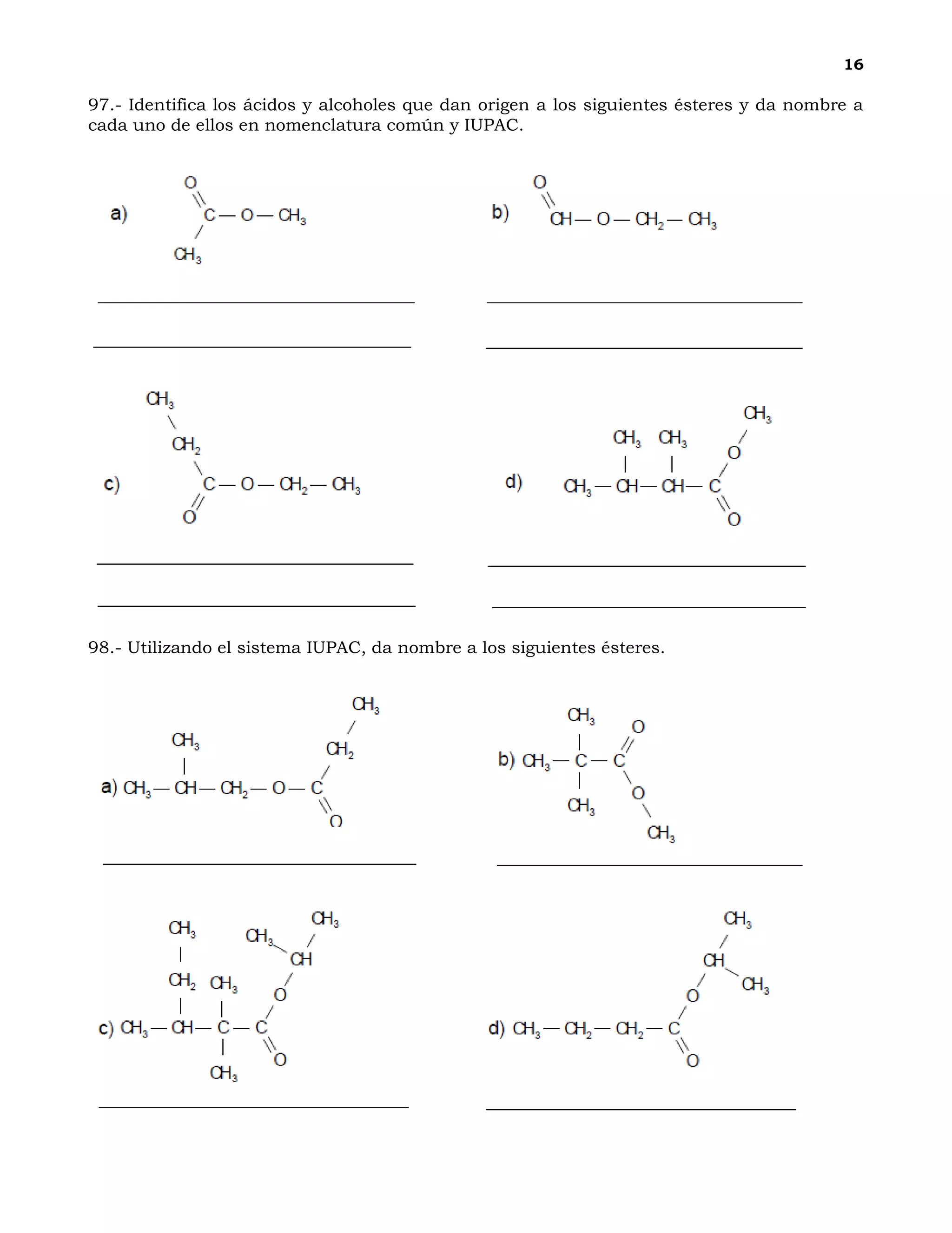 Guia De Ejercicios De Nomenclatura En Quimica Organica 2 Pdf
