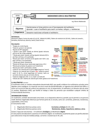 Guia 07 Mediciones con el multimetro | PDF