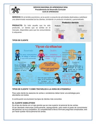 GUIA 1 ATENCIÓN AL CLIENTE ORGANIZACIONAL, TIPOS DE CLIENTESpdf | PDF