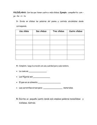 Guia 1 la sílaba y su clasificación | DOC