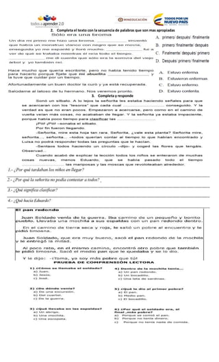 Guia 2 de fluidez y comprension textual 3° | PDF