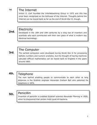 INVENTIONS HAVE CHANGED HUMANITY | PDF