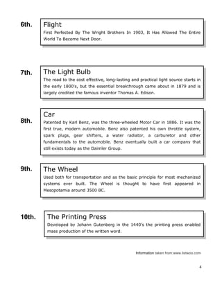 INVENTIONS HAVE CHANGED HUMANITY | PDF