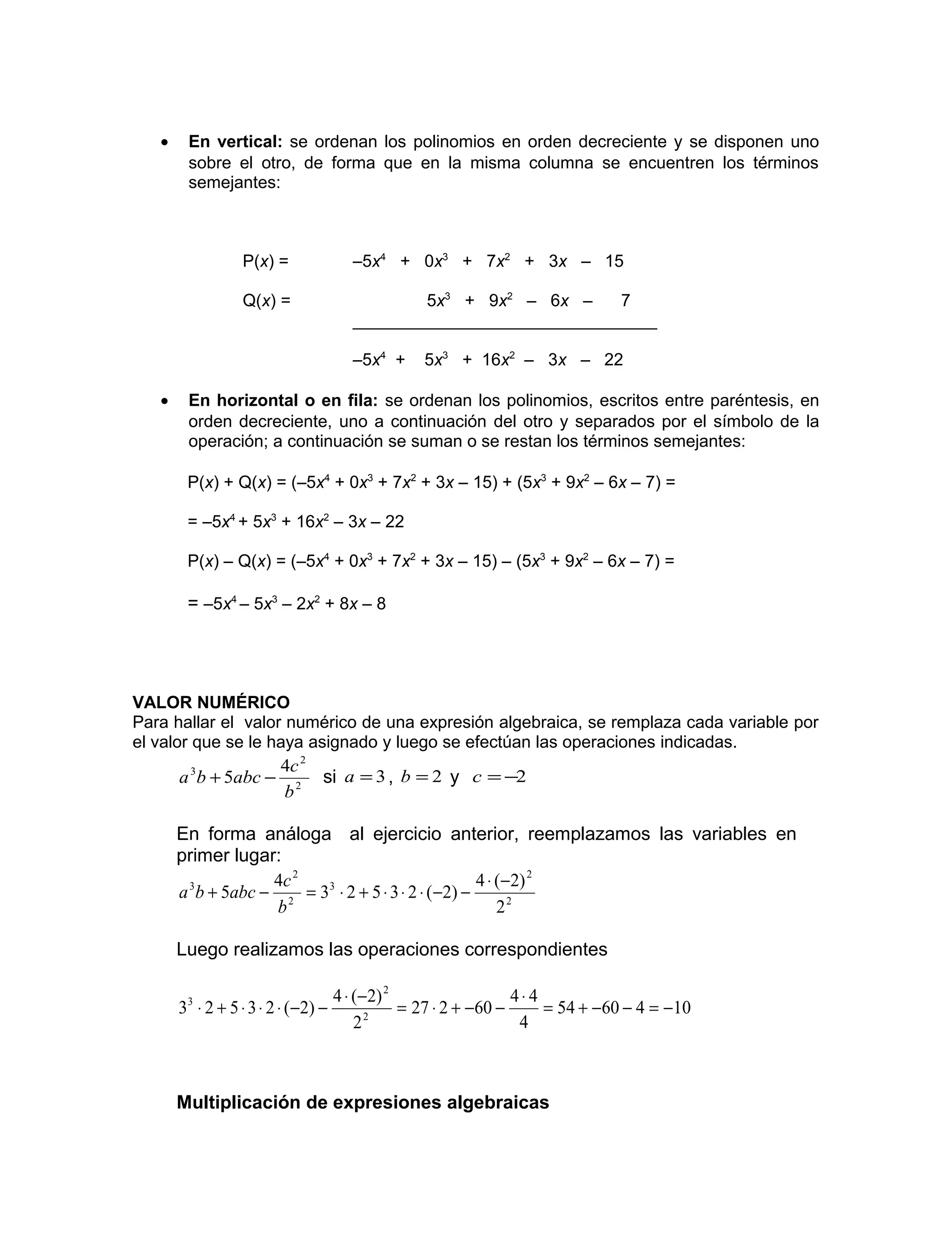 Guia 2 expresiones algebraicas2013 | DOC