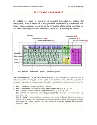 Guia #3 el teclado y sus partes | DOCX