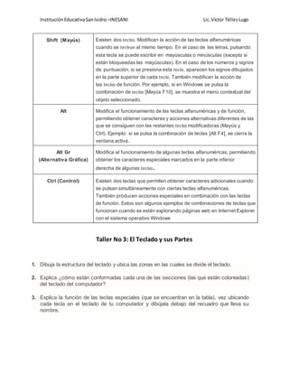 Guia #3 el teclado y sus partes | DOCX