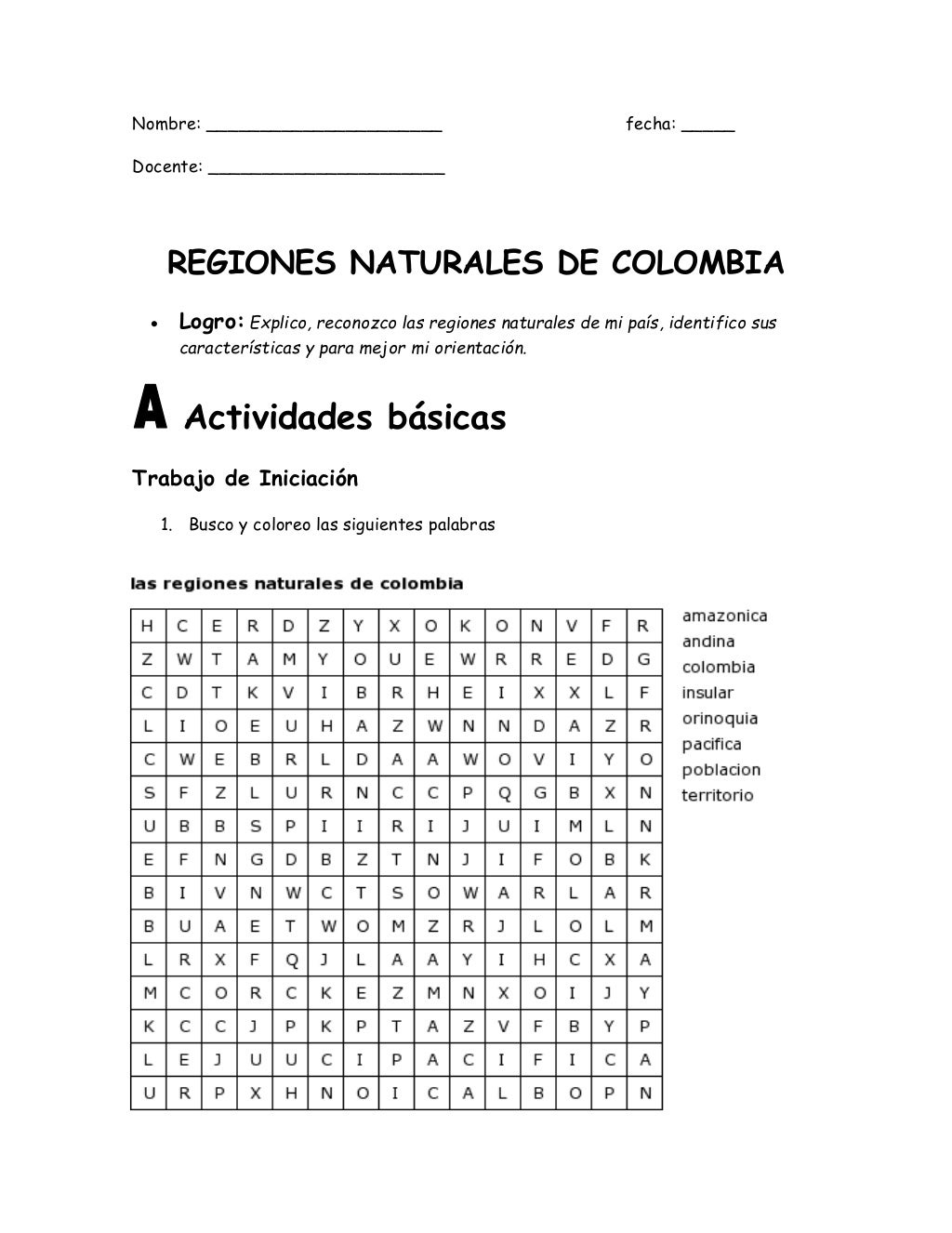 Mapas de Colombia REGIONES NATURALES DE COLOMBIA