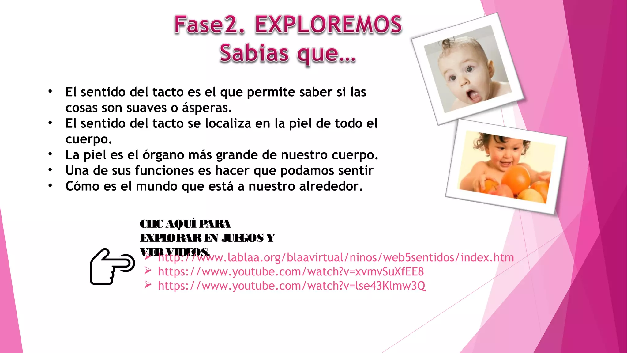 el sentido del tacto con metodología PEPA | PPT