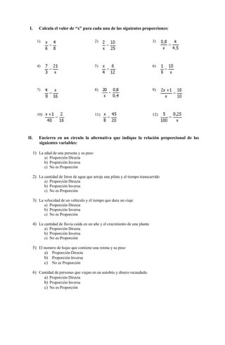 Guia 9 razon, proporcion y porcentaje | PDF