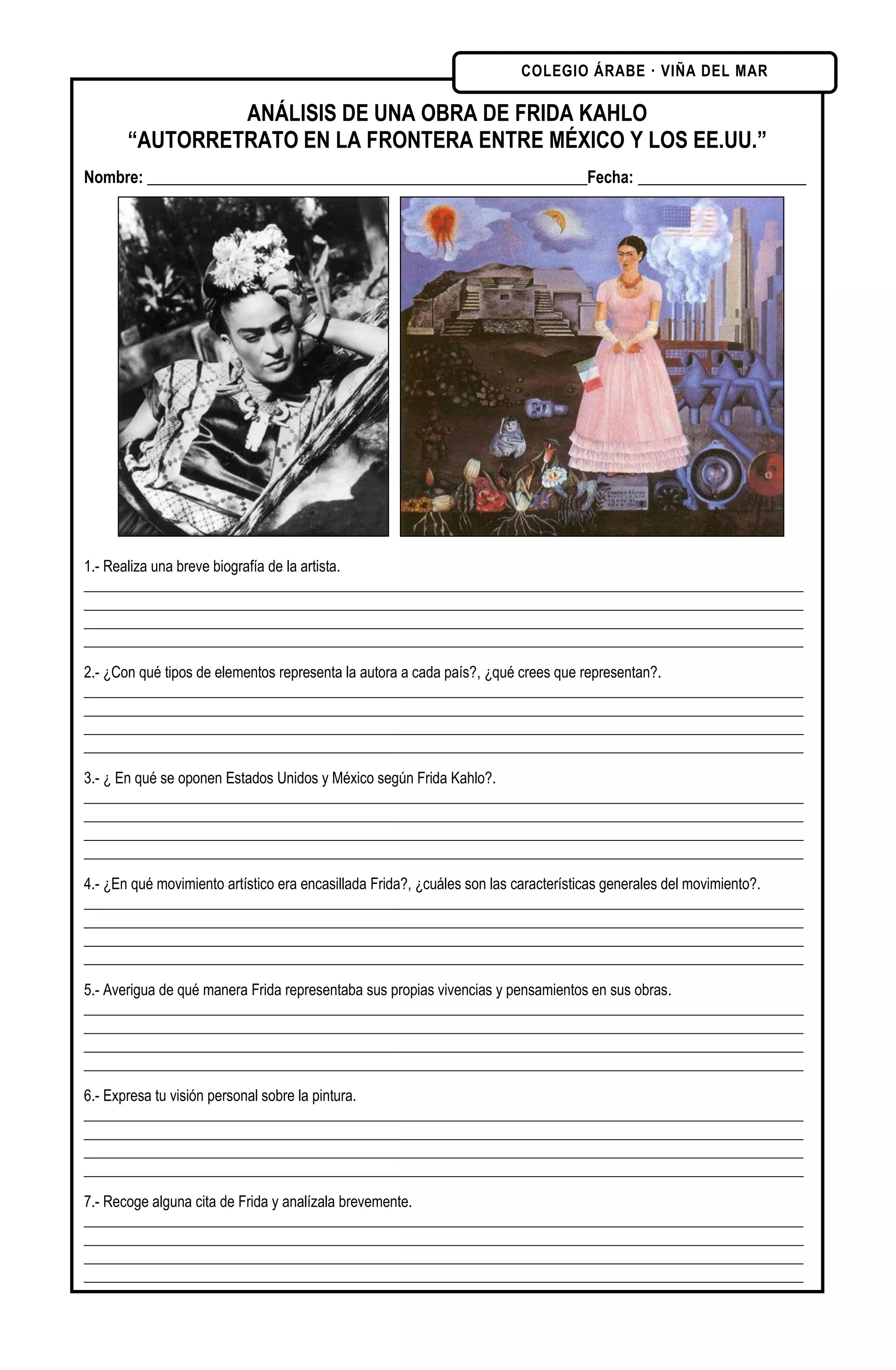 Guía Análisis de Frida Kahlo | PDF